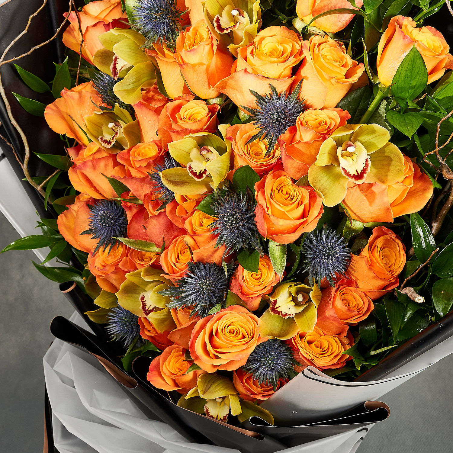 Order Grand Orange Roses Bouquet Online | Same-Day Delivery UAE - Fnp.ae