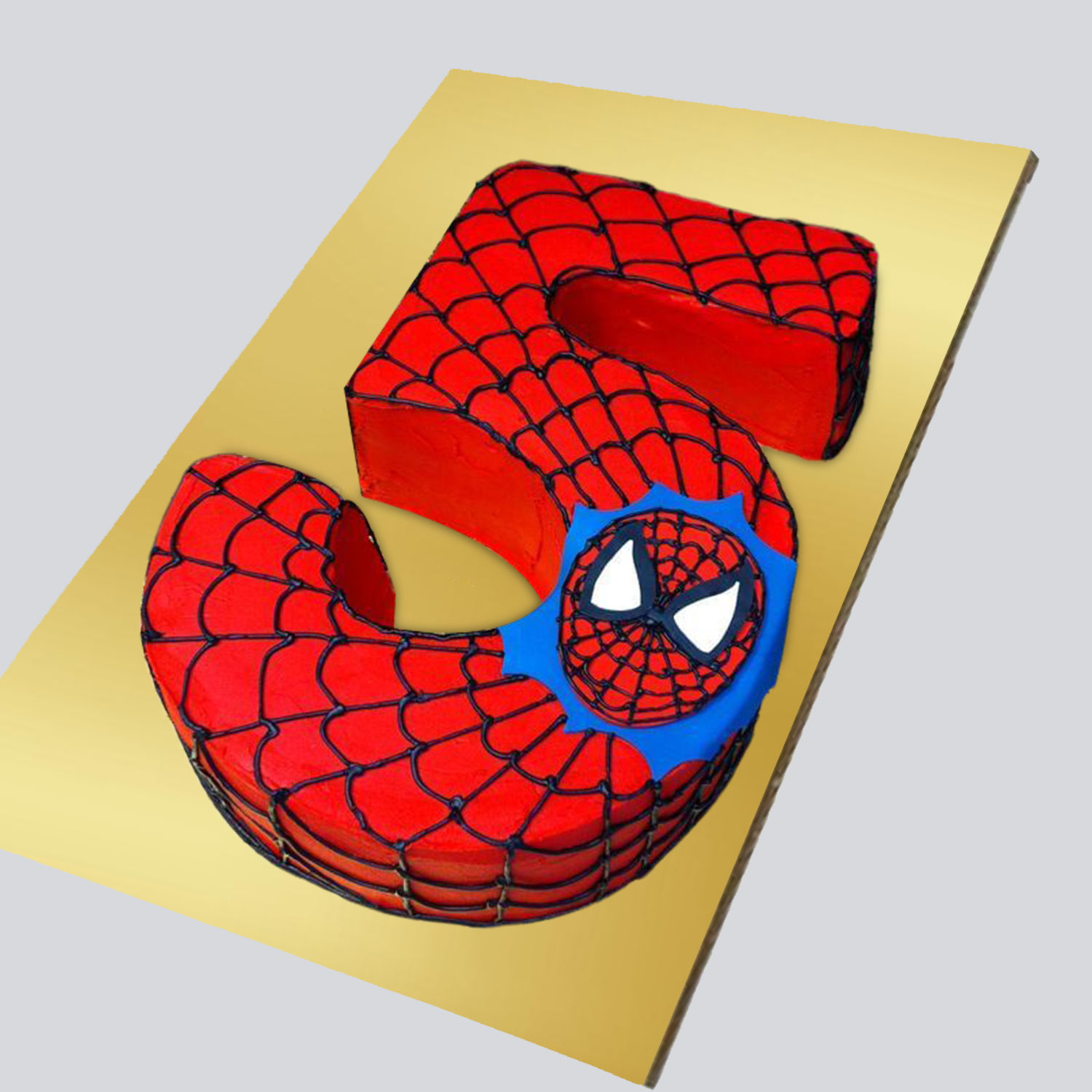 Online Spiderman Number 5 Red Velvet Cake Gift Delivery in UAE - FNP
