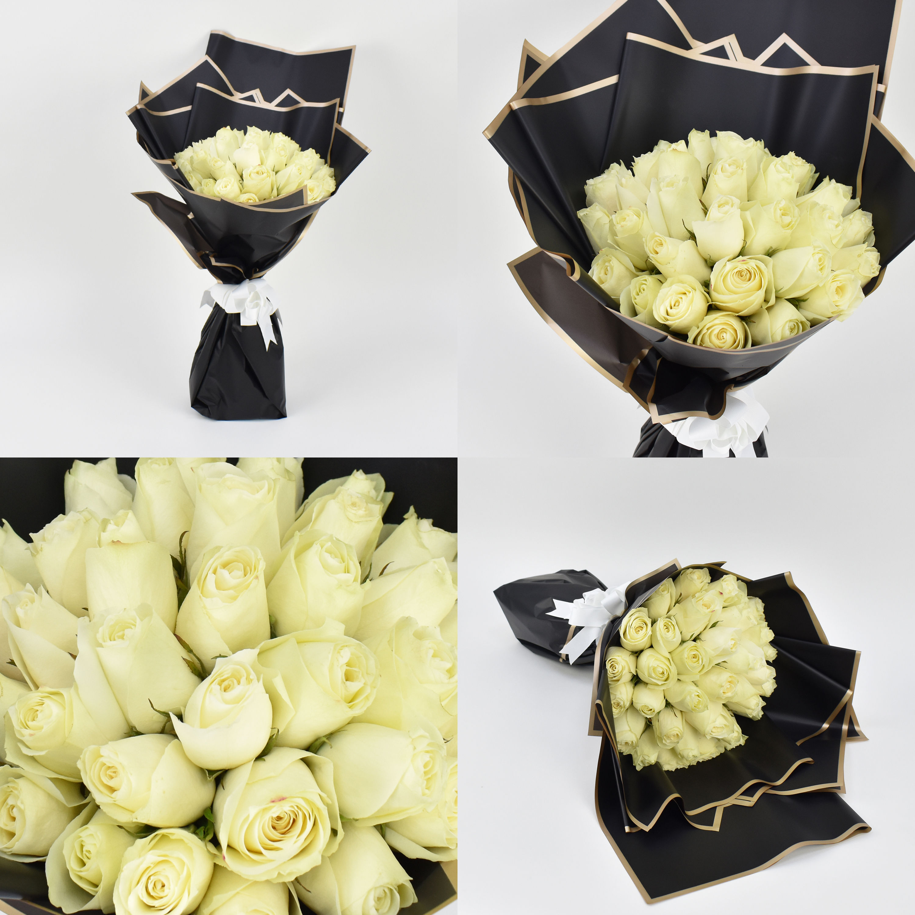 Online 35 White Roses Designer Bouquet Gift Delivery in UAE - FNP