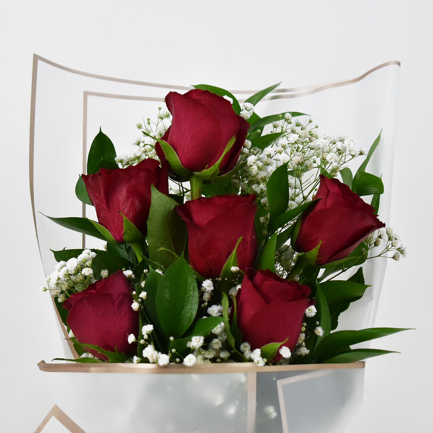 Order Six Red Roses Beauty Bouquet Online | Same-Day Delivery UAE - Fnp.ae
