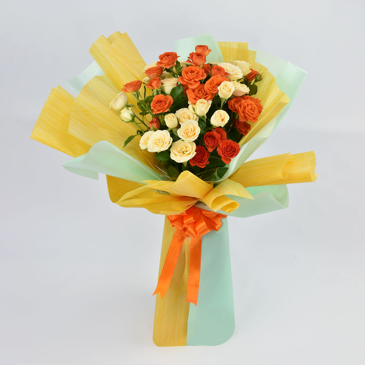 Order Peach and Orange Roses Bouquet Online | Same-Day Delivery UAE ...