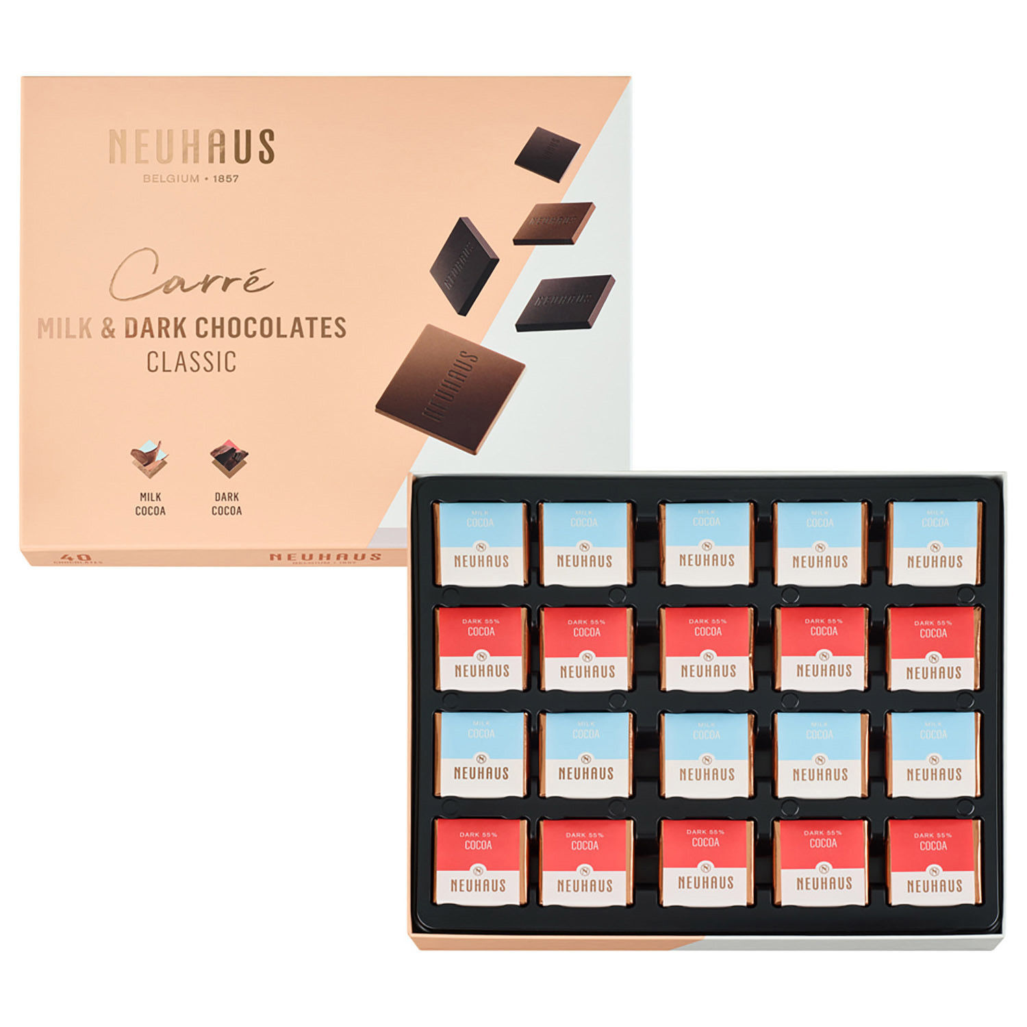 Online Neuhaus Carre Classic Milk & Dark Chocolates Gift Delivery in ...