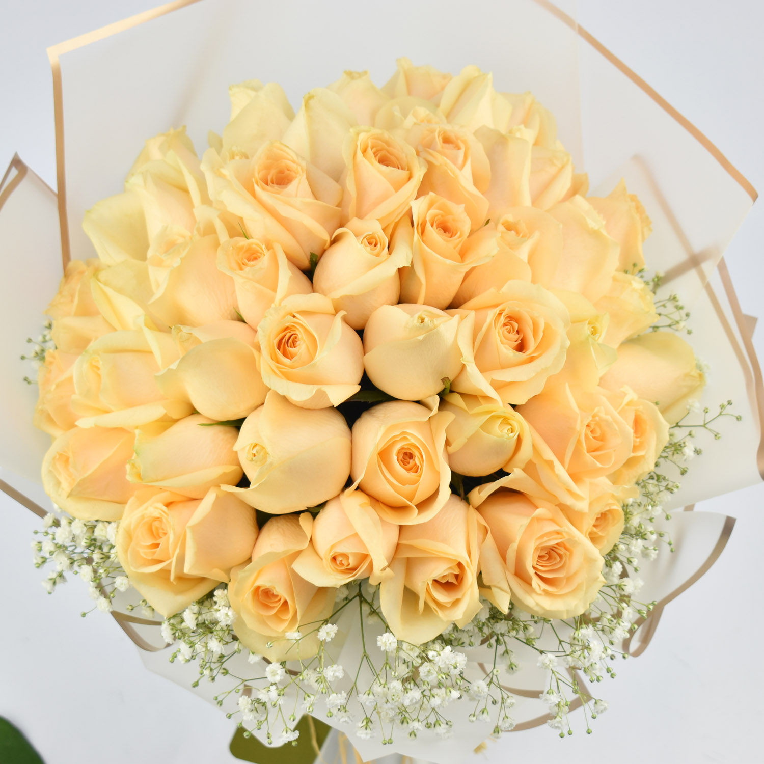 Order 35 Peach Roses Designer Bouquet Online | Same-Day Delivery UAE ...