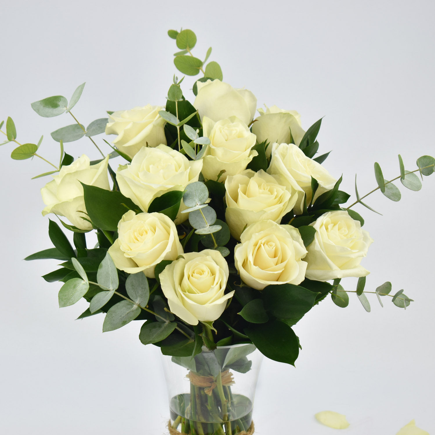 Order Vase Of Elegant 12 White Roses Online | Same-Day Delivery UAE ...