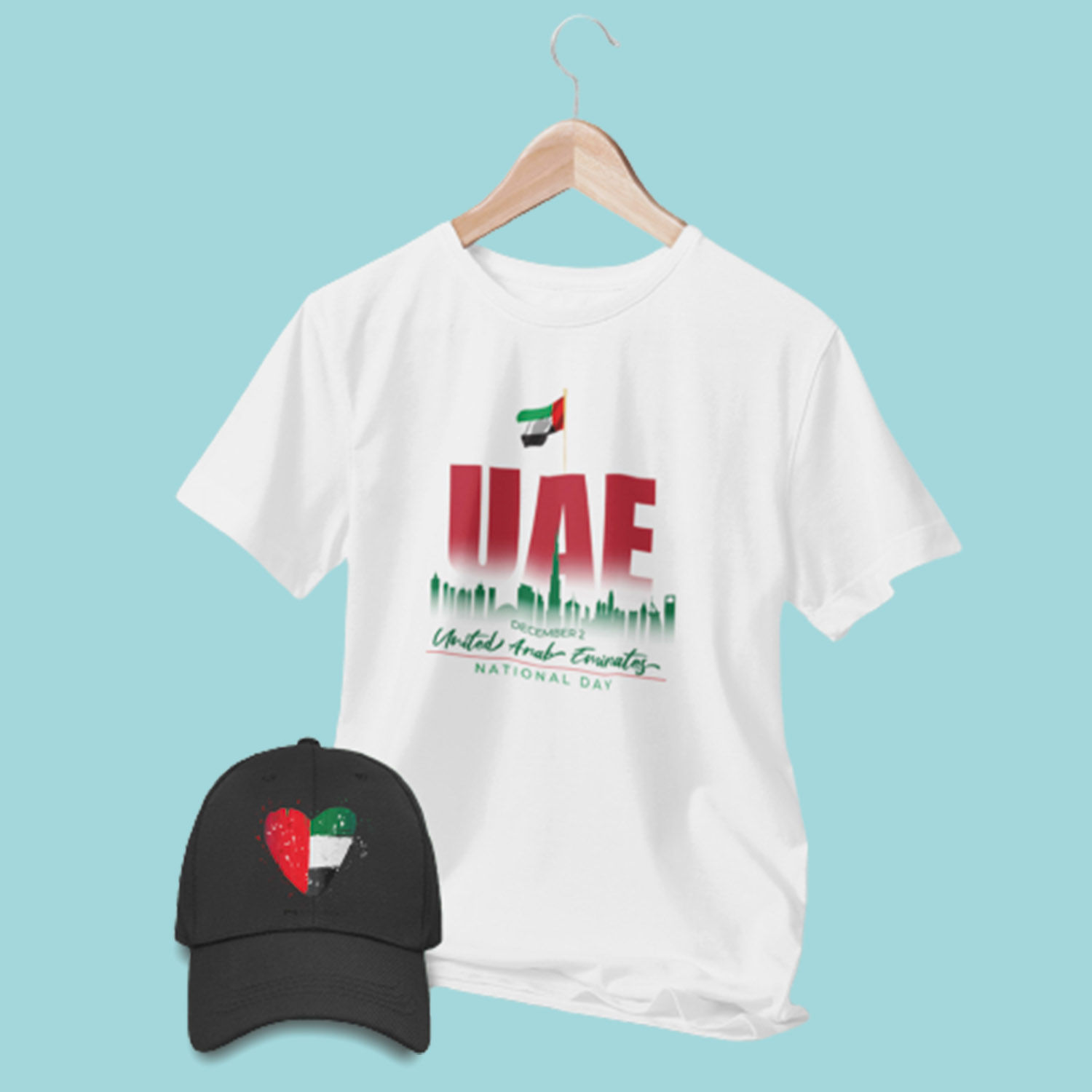 أون لاين UAE Black Cap N White T Shirt S توصيل هدايا في UAE - FNP
