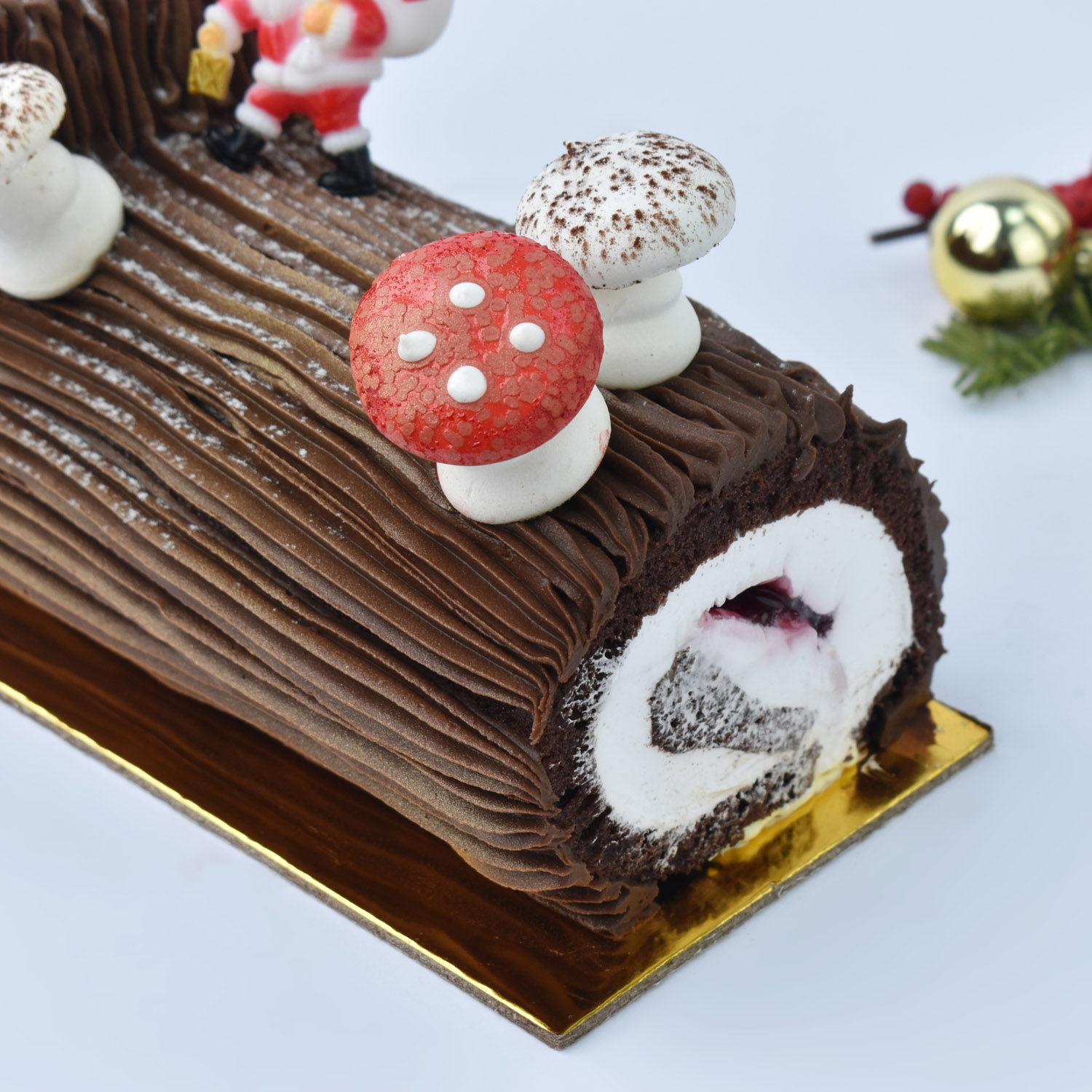 Order Merry Christmas Black Forest Log Cake 8 Portion Online | Same-Day ...