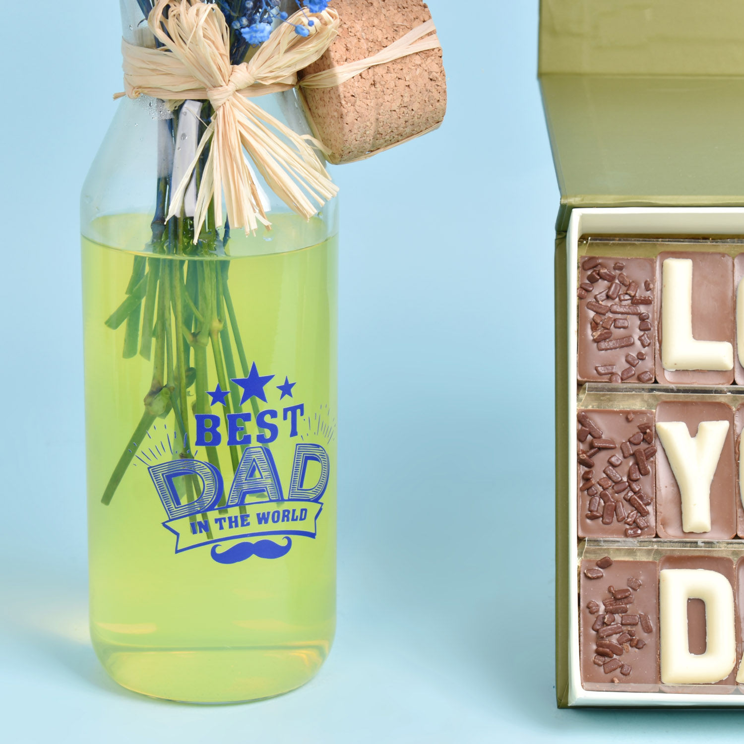 Order Best Dad Ever Blue Gypso and Chocolate Online | Same-Day Delivery ...