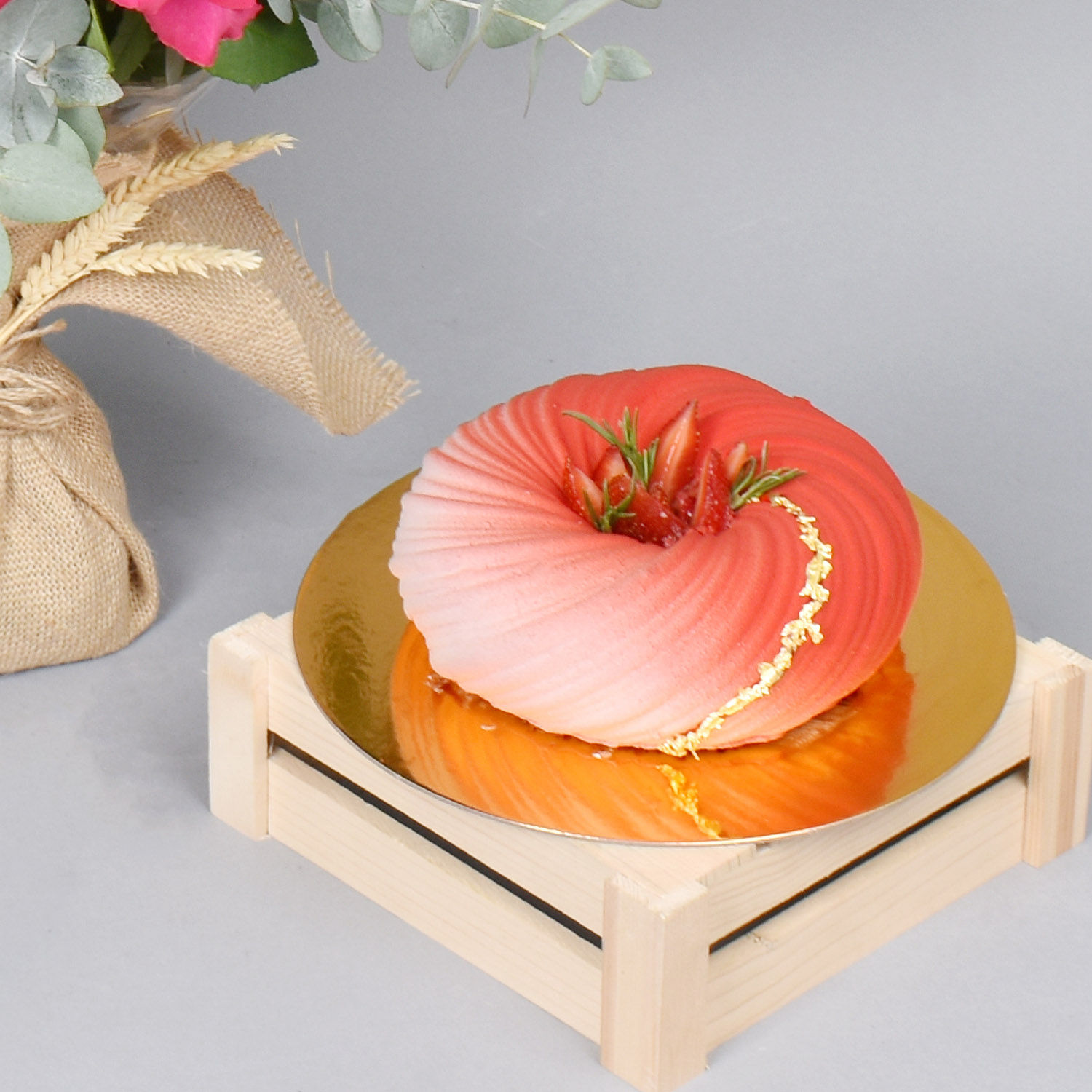 Order Red Velvet Twist Cake And Flowers Online | Same-Day Delivery UAE ...