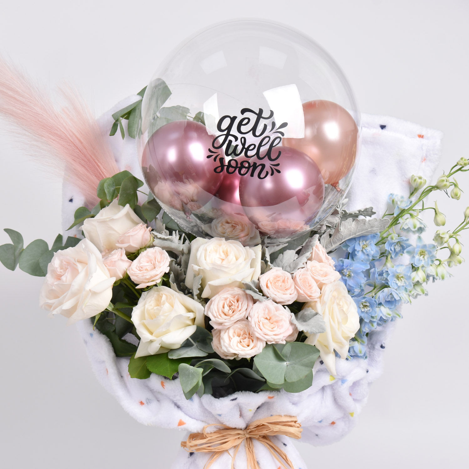 Order Get Well Soon Flowers n Balloon Bouquet Online | Same-Day ...