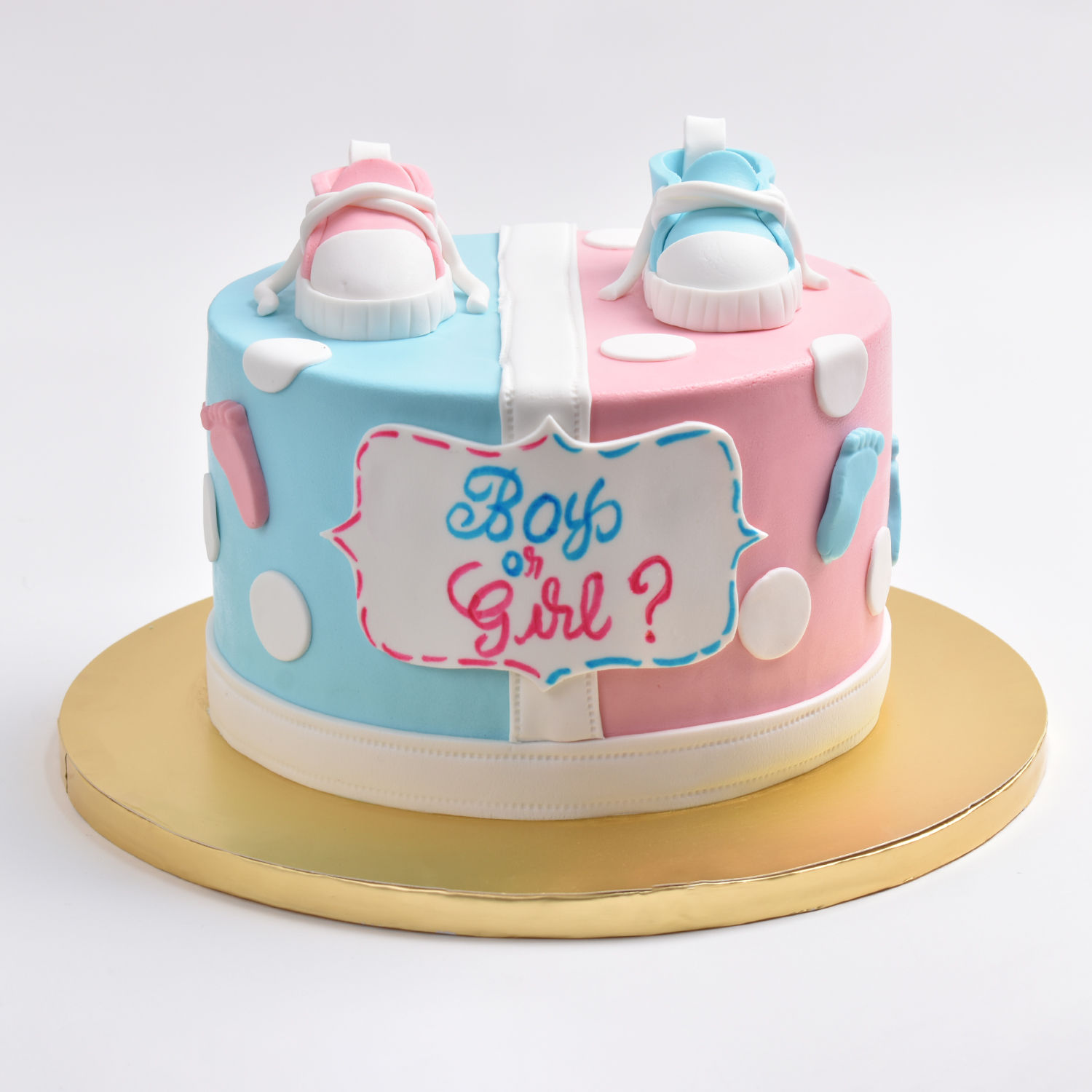 Order Wheels Or Heels Gender Reveal Cake With Blue Filling Online ...
