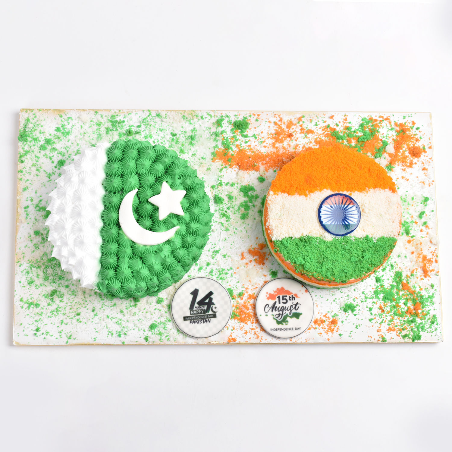 Order Indian And Pakistani Flag Cake Combo 4 Portion Online | Same-Day ...