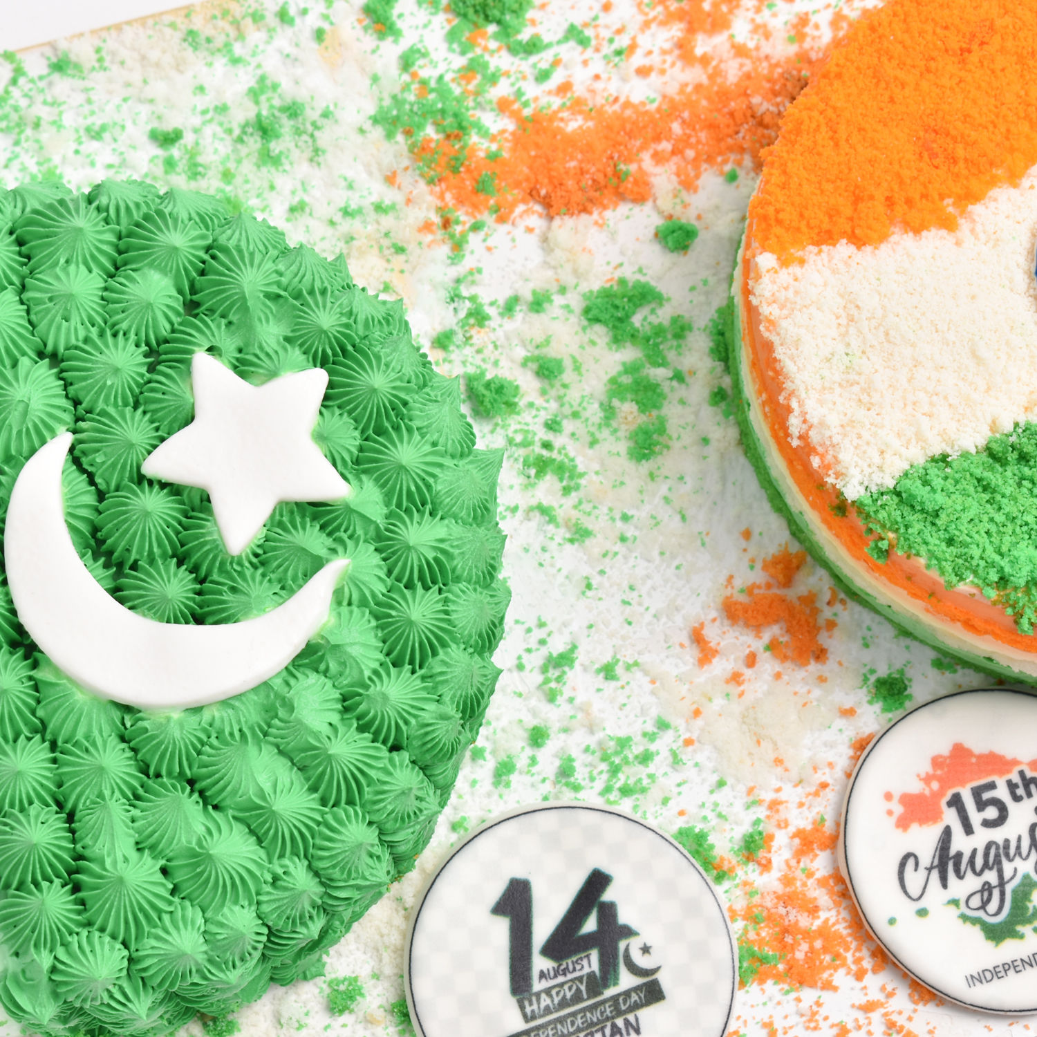 Order Indian And Pakistani Flag Cake Combo 4 Portion Online | Same-Day ...