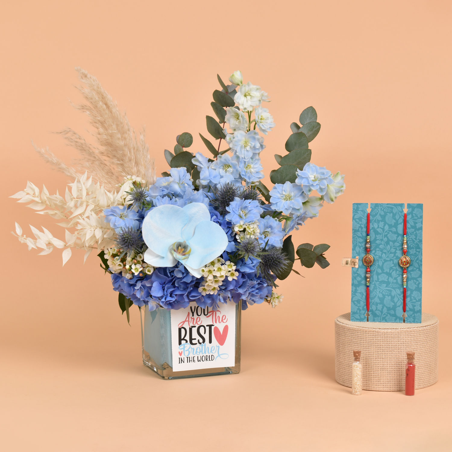 Order Best Brother Flowers Vase with Rakhi Online | Same-Day Delivery ...