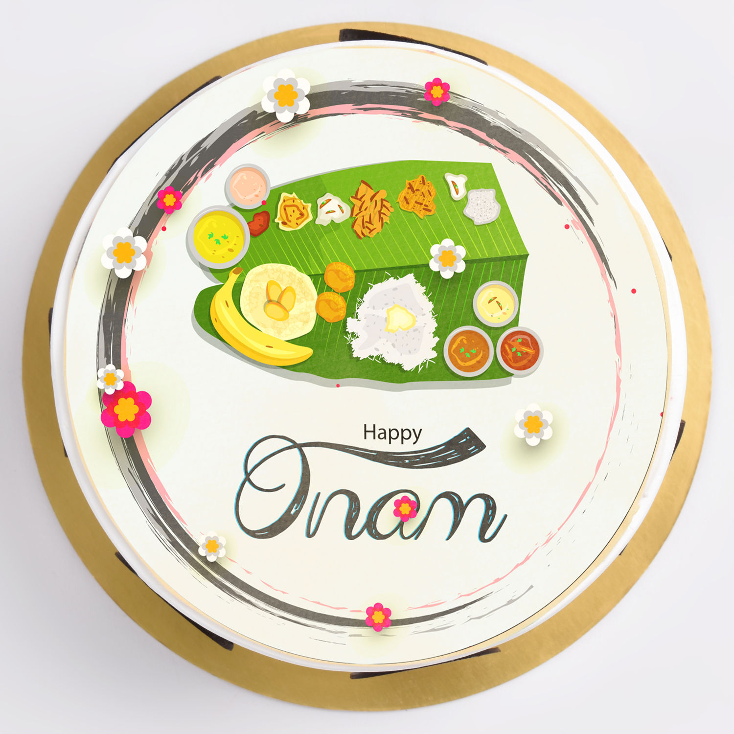Online Onam Sadya Vanilla Cake 4 Portion Gift Delivery in UAE - FNP
