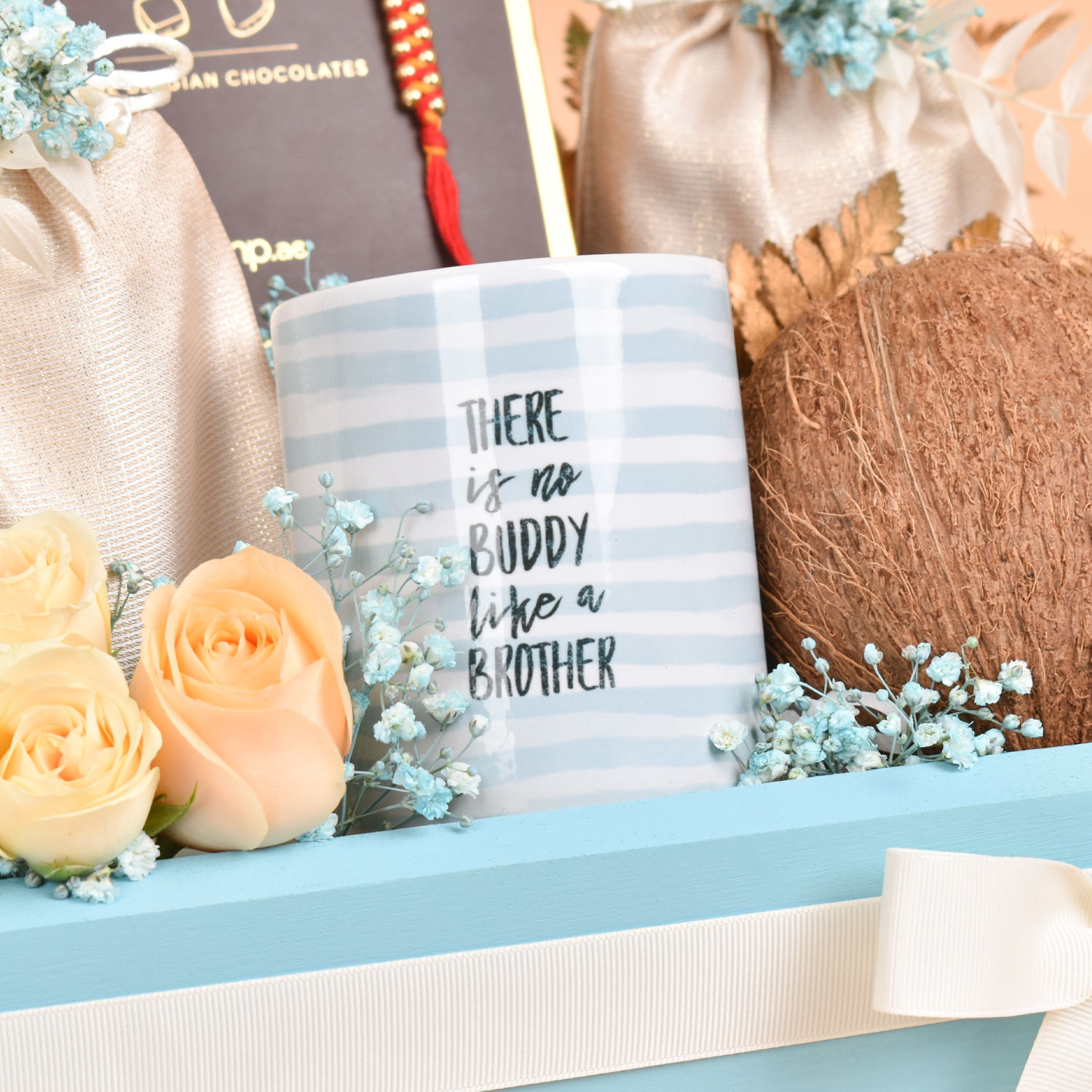 Order Rakhi Blue Hamper for Brother Online | Same-Day Delivery UAE - Fnp.ae