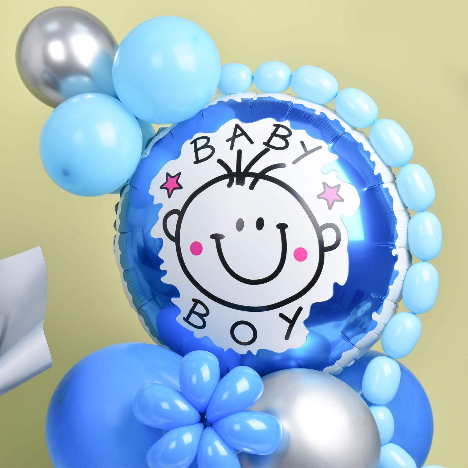 Online Baby Boy Balloons with celebration Flowers Bouquet Gift Delivery ...