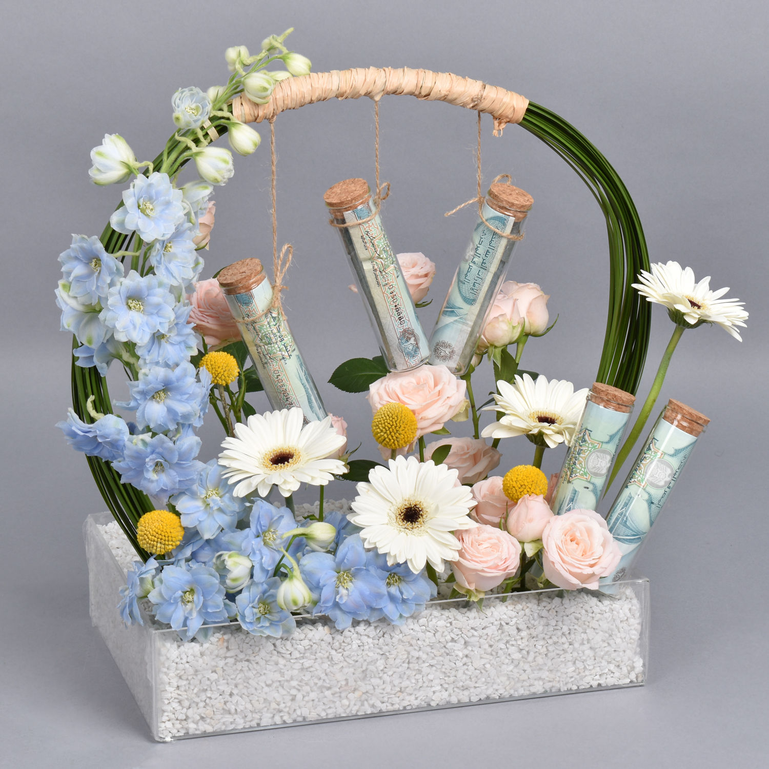 Order Flowers and Money Best Wishes Arrangement Online | Same-Day ...