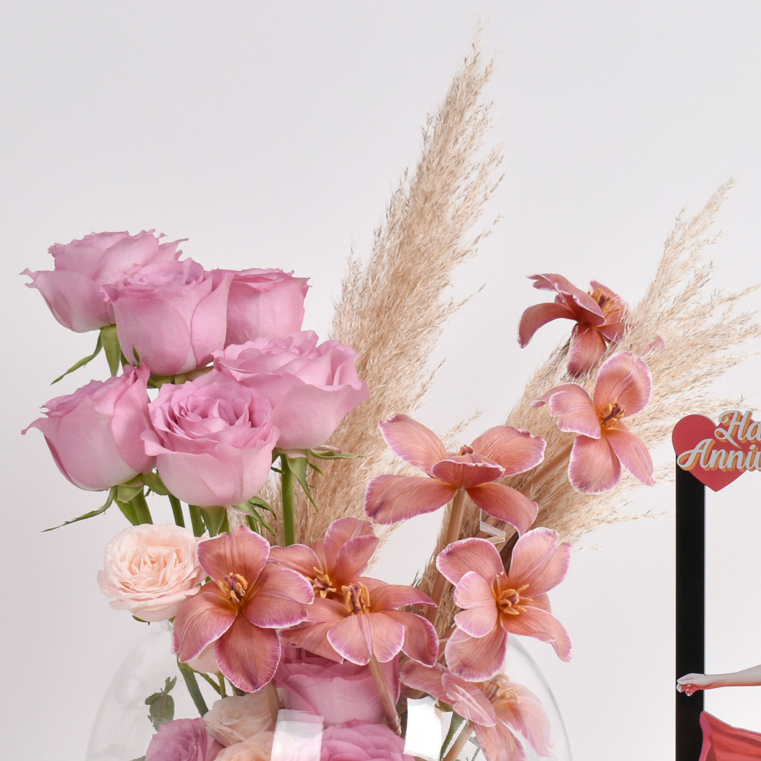 Order Tulips and Roses with Fun Caricature Online | Same-Day Delivery ...