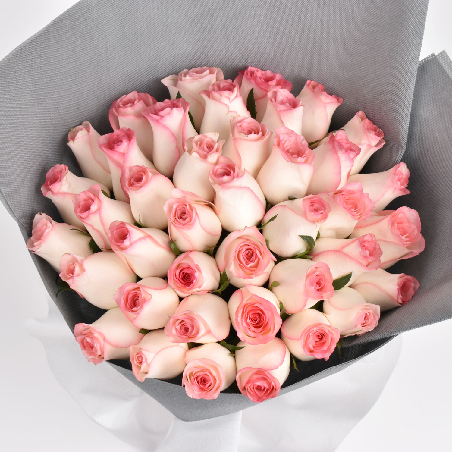 Order 35 Dual Shade Pink Roses Designer Bouquet Online | Same-Day ...
