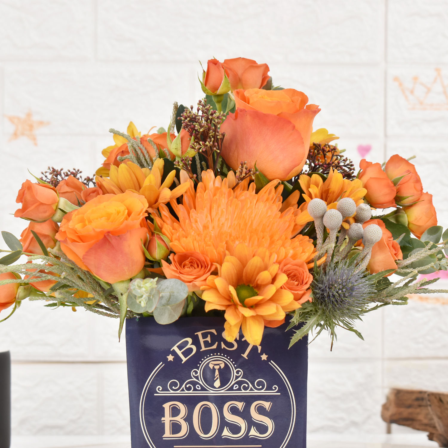Order Best Boss Ever Flower Vase Online | Same-Day Delivery UAE - Fnp.ae