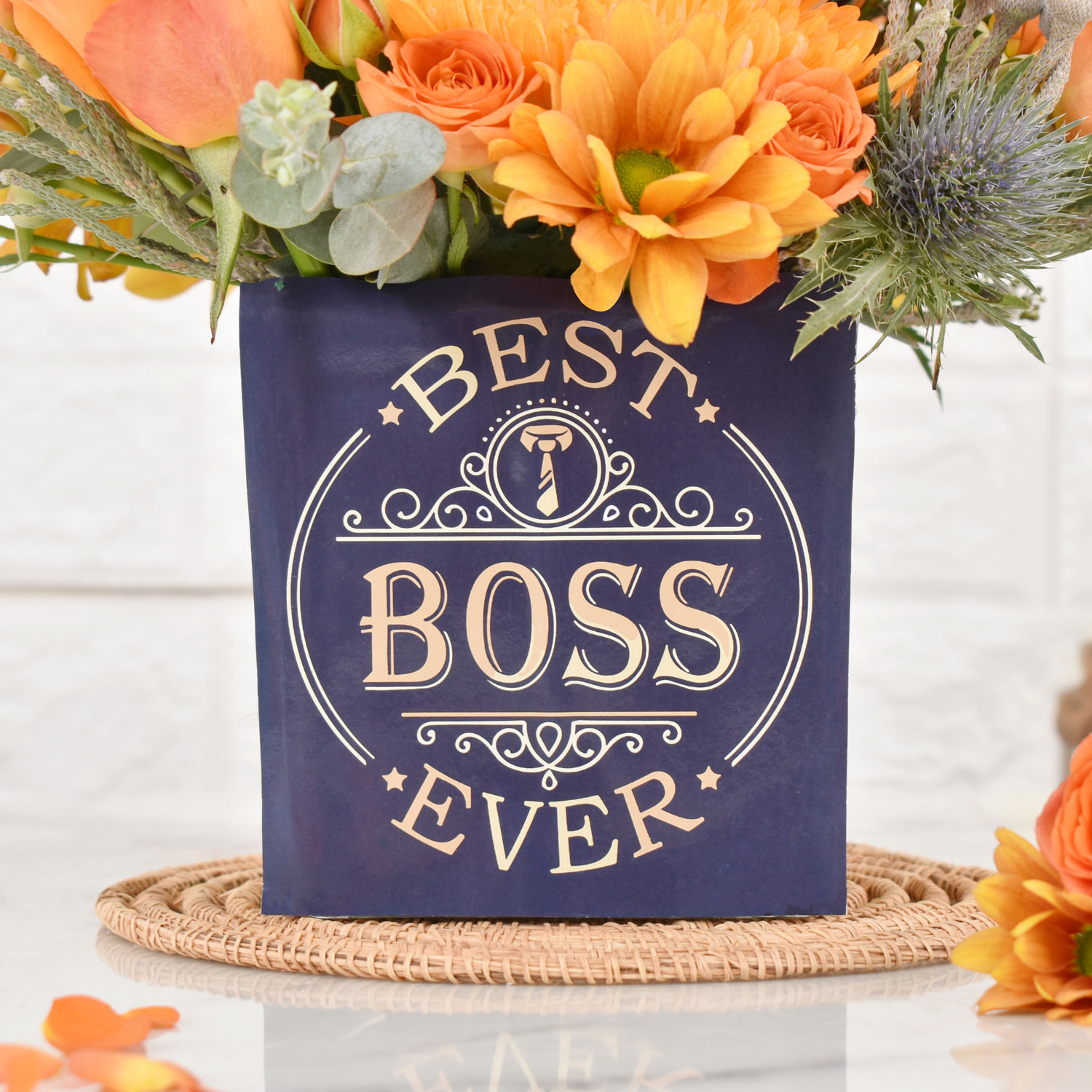 Order Best Boss Ever Flower Vase Online | Same-Day Delivery UAE - Fnp.ae