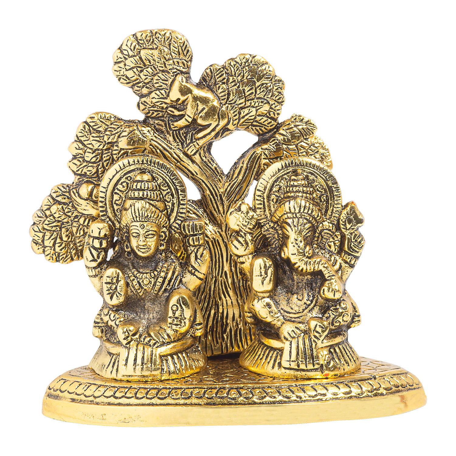 Order Metal Laxmi Ganesha Idol with Tree Backdrop Online | Same-Day ...