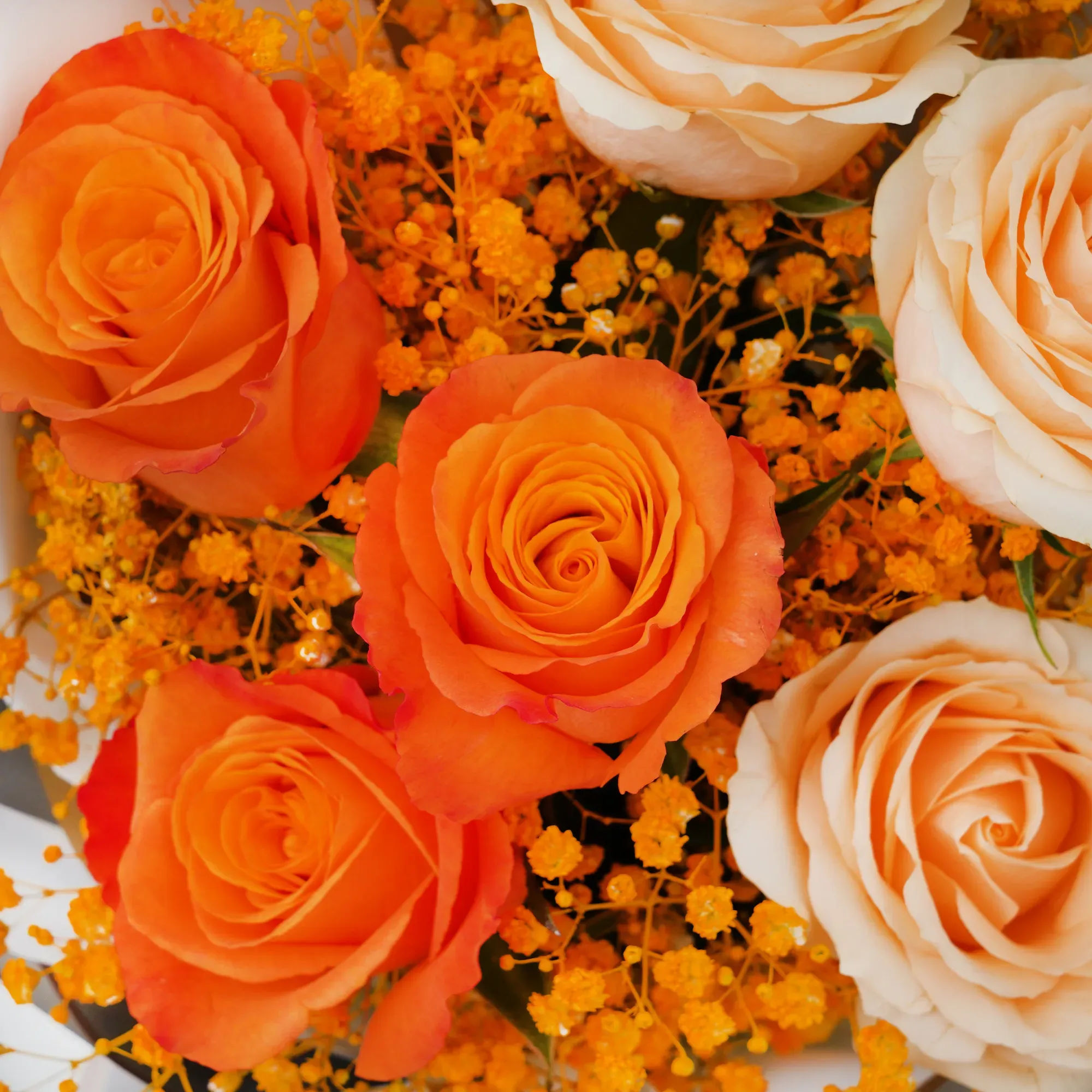 Online Orange and Peach Roses Bouquet Gift Delivery in UAE - FNP