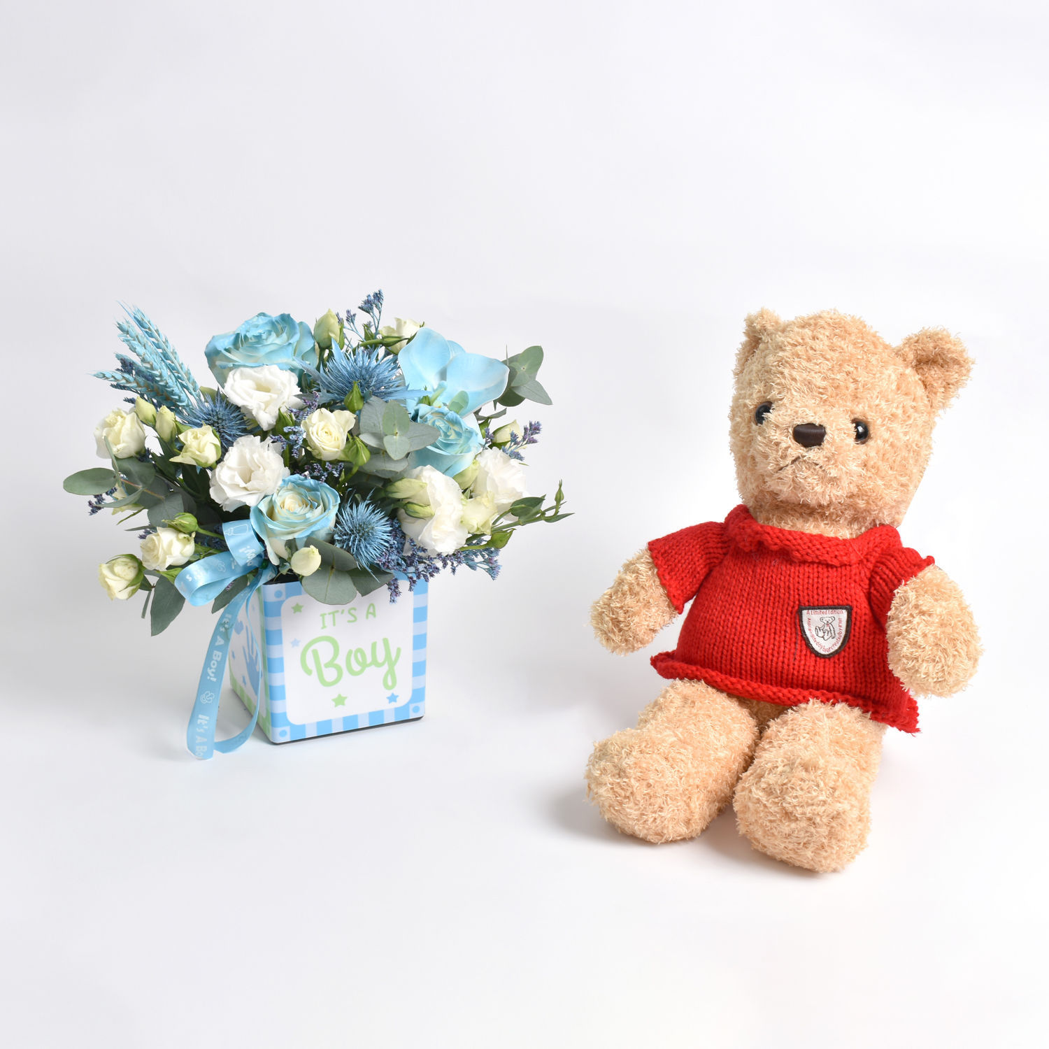 Online It's a Boy Flowers and Teddy Bear Gift Delivery in UAE - FNP
