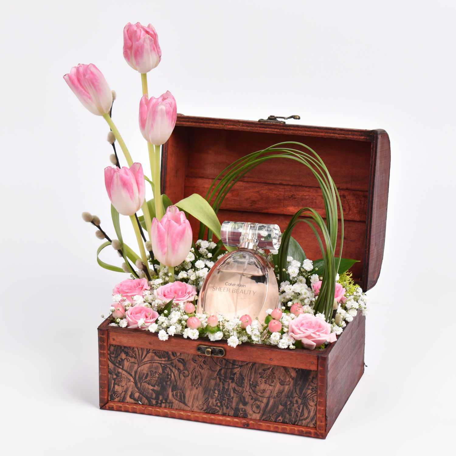Order Tulip Treasure Chest With Perfume for Her Online | Same-Day ...