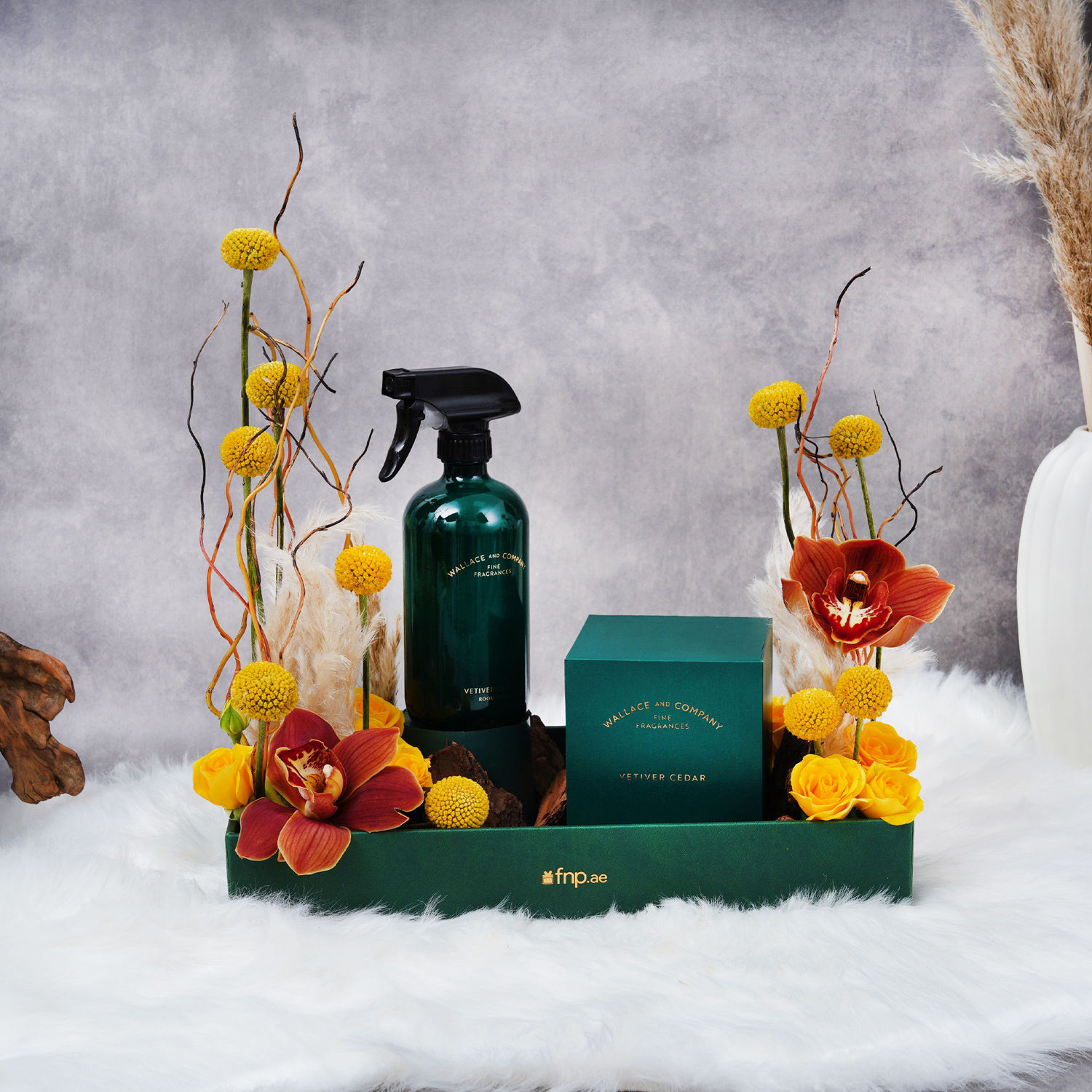 Order Wallace & Co Fragrance Green Gift Set with Flowers Online | Same ...