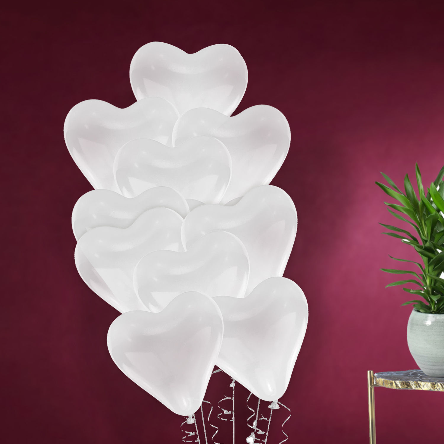Order White Heart Shape latex balloons Online | Same-Day Delivery UAE ...