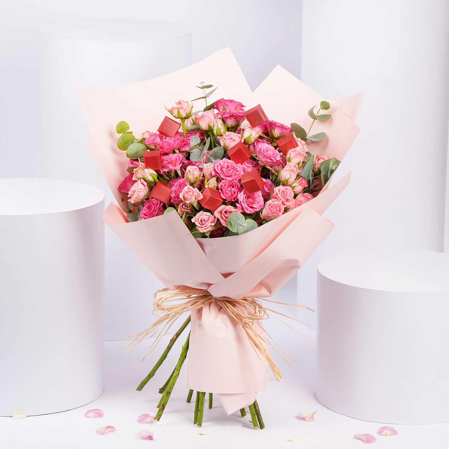Order Blushing Pink Spray Rose With Chocolates Online | Same-Day ...