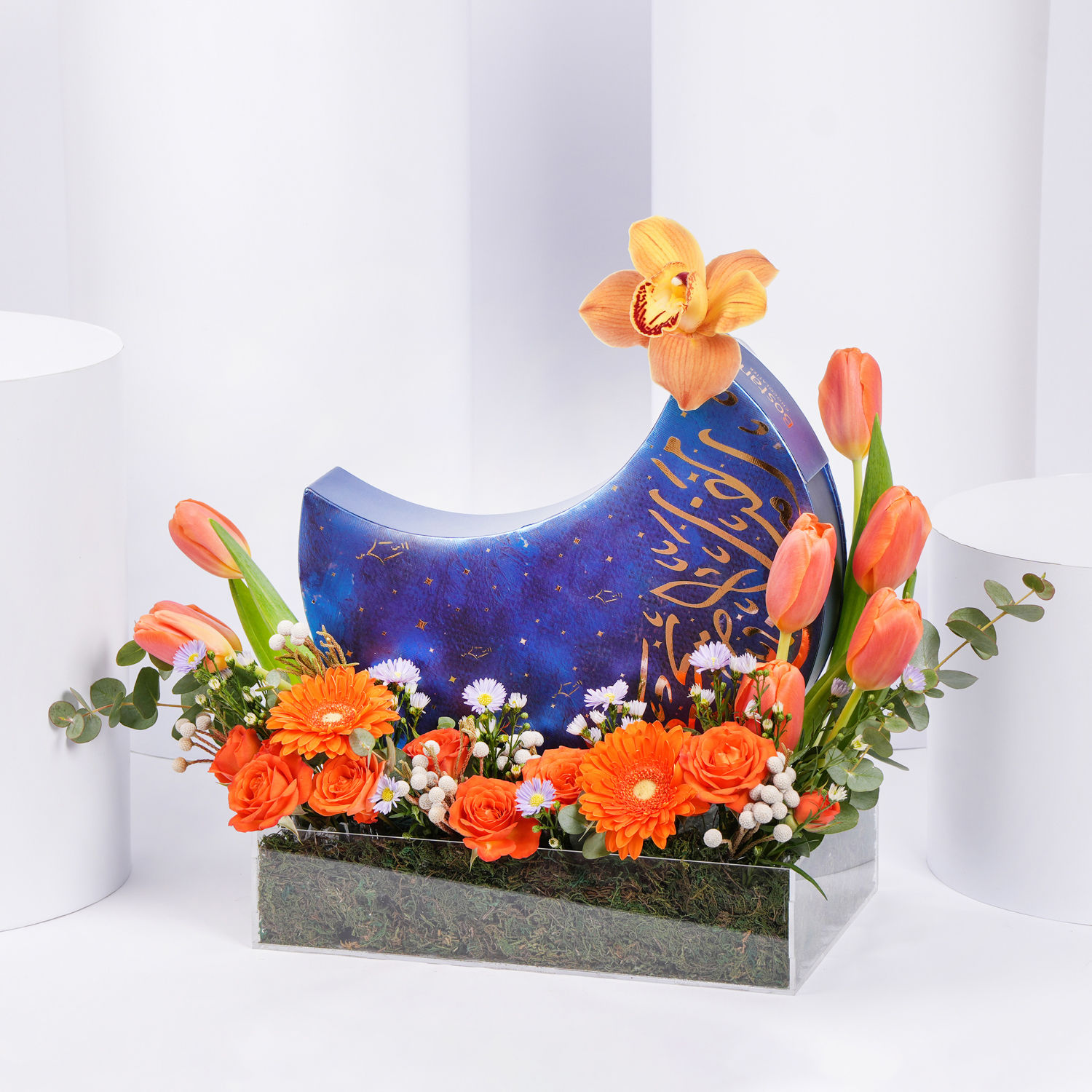 Order Bostani Chocolates Moon Box with Flowers Online | Same-Day ...