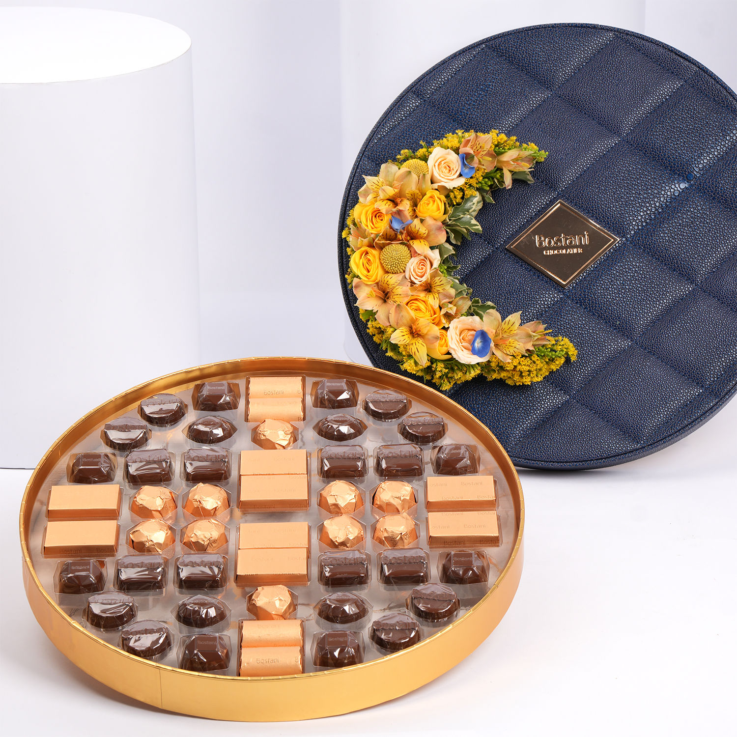 Order Bostani Leathered Luxury Chocolate Box And Flowers Online | Same ...