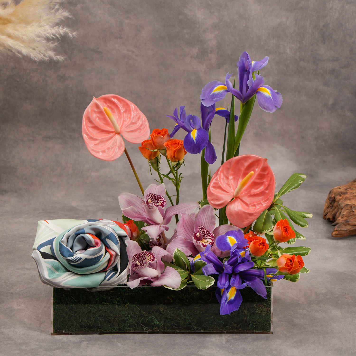 Order Blooms of The Palm 100% Silk Scarf By Lumena Maison Online | Same ...