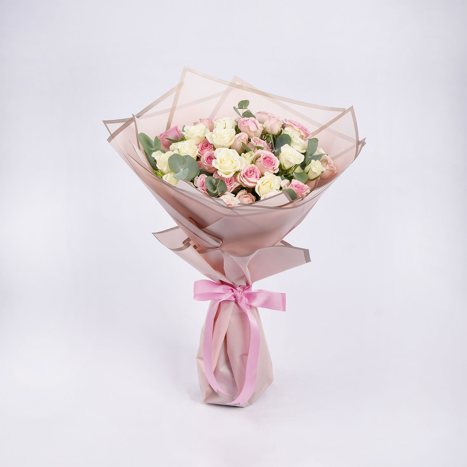 Order White And Pink Baby Roses Bunch Online | Same-Day Delivery UAE ...
