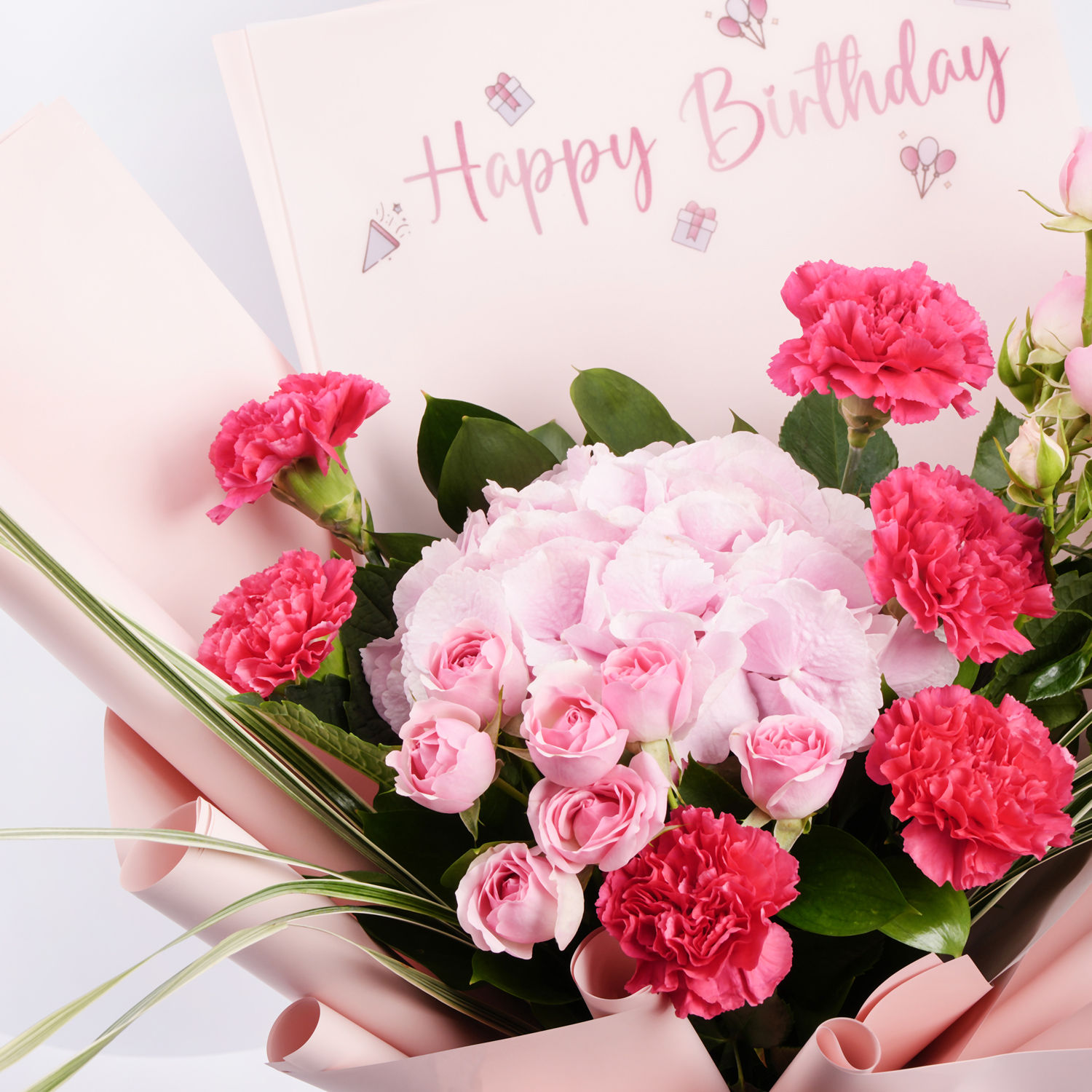 Order Birthday Wishes Pink Flowers Bouquet Online | Same-Day Delivery ...