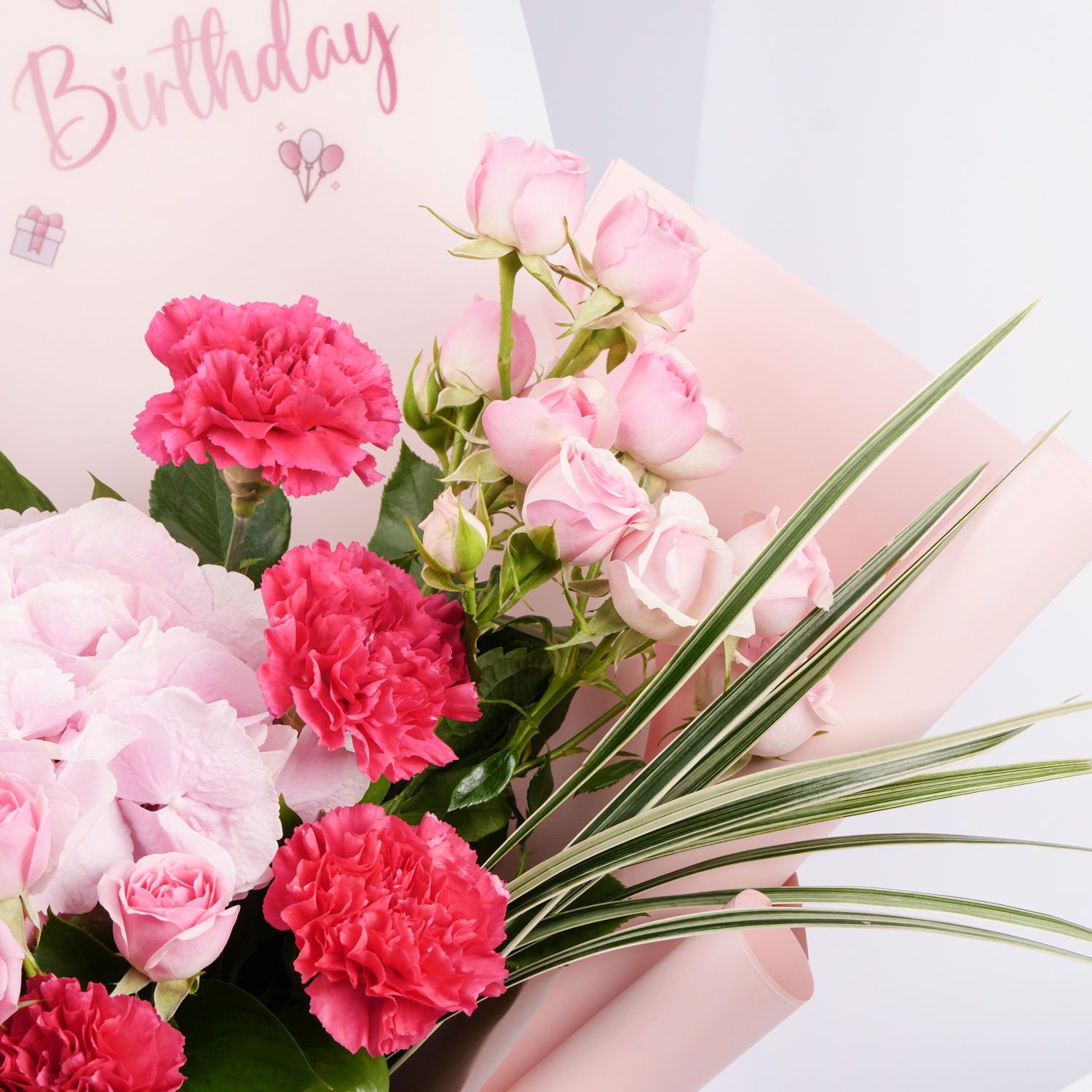Order Birthday Wishes Pink Flowers Bouquet Online | Same-Day Delivery ...