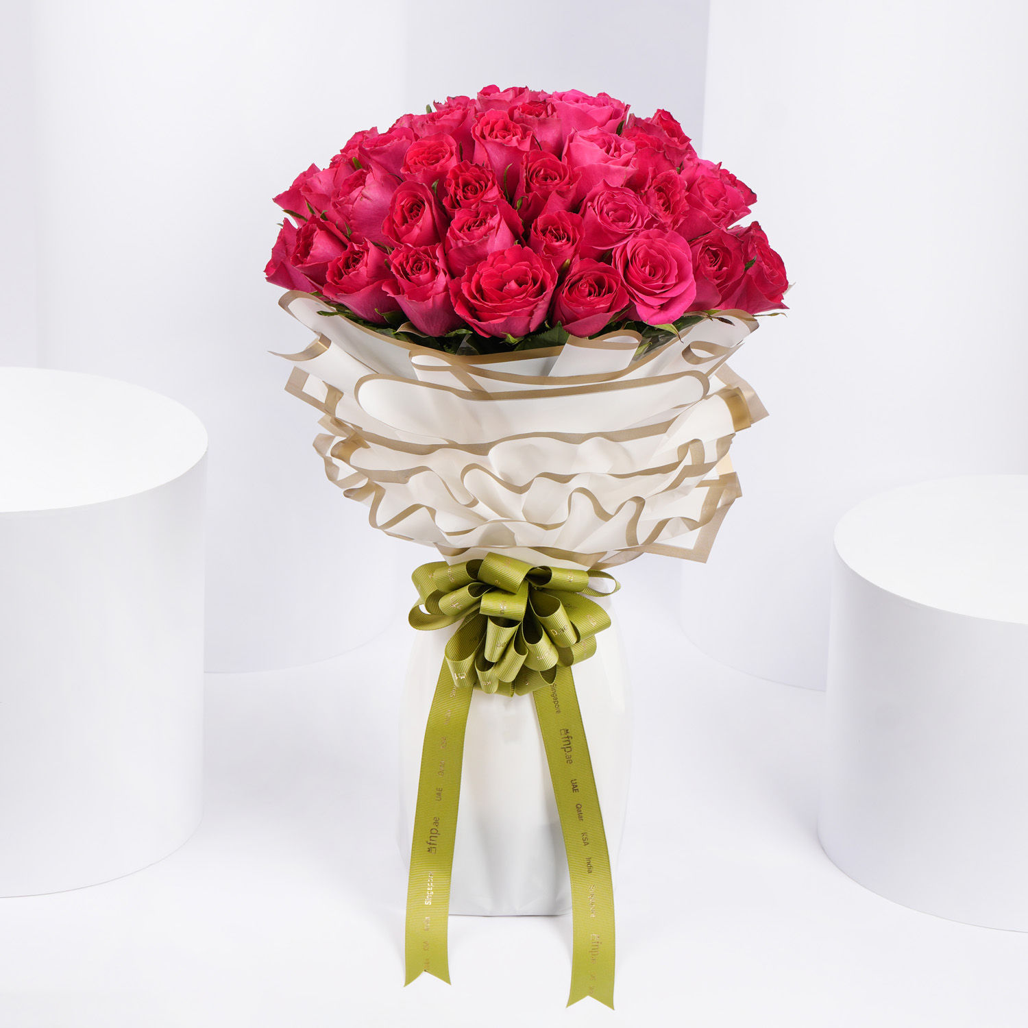 Order 50 Dark Pink Roses Bouquet Online | Same-Day Delivery UAE - Fnp.ae