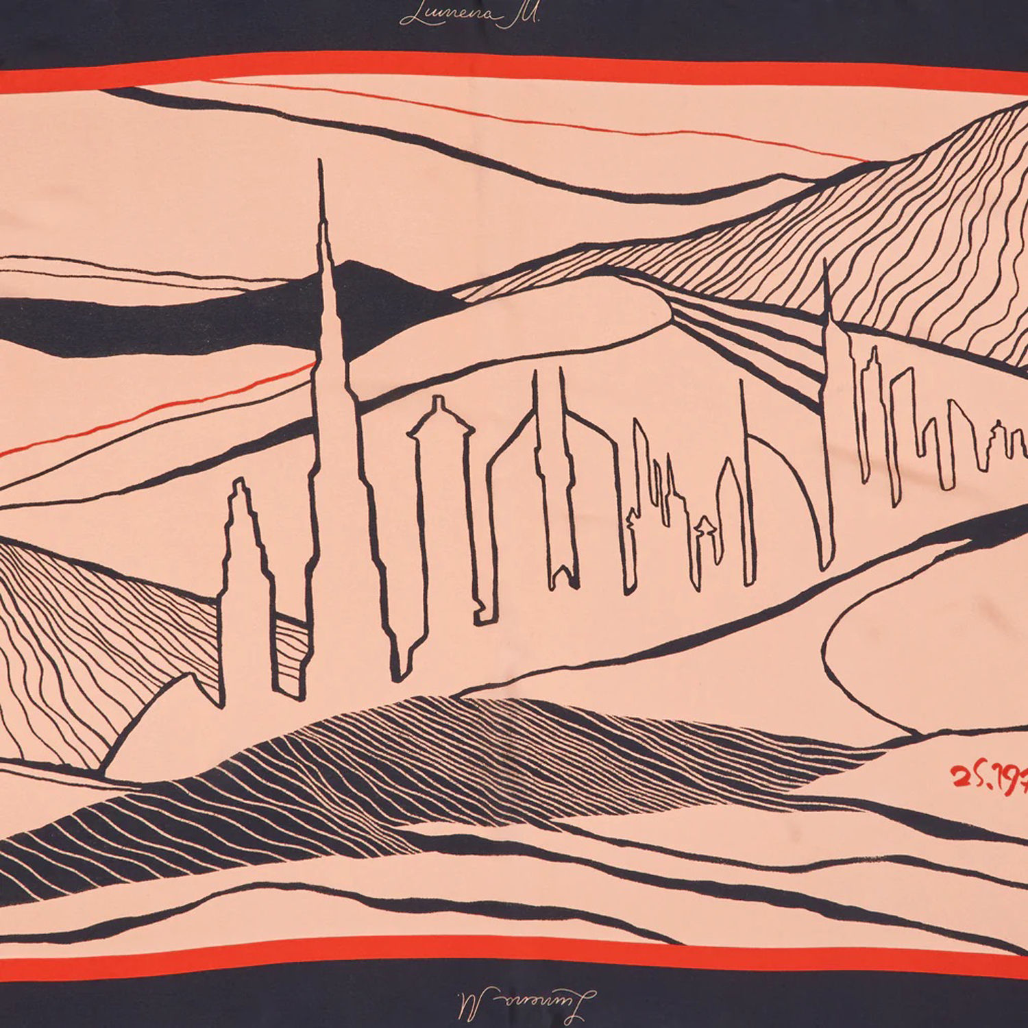 Order 100% Silk Chiffon Dubai Skyline Scarf Online | Same-Day Delivery ...