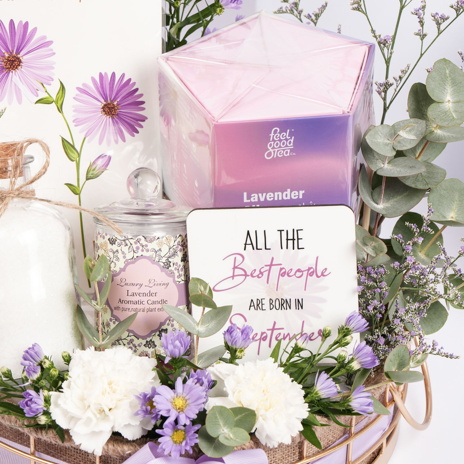 Order September Birthday Aster Flower Gift Hamper Online | Same-Day ...