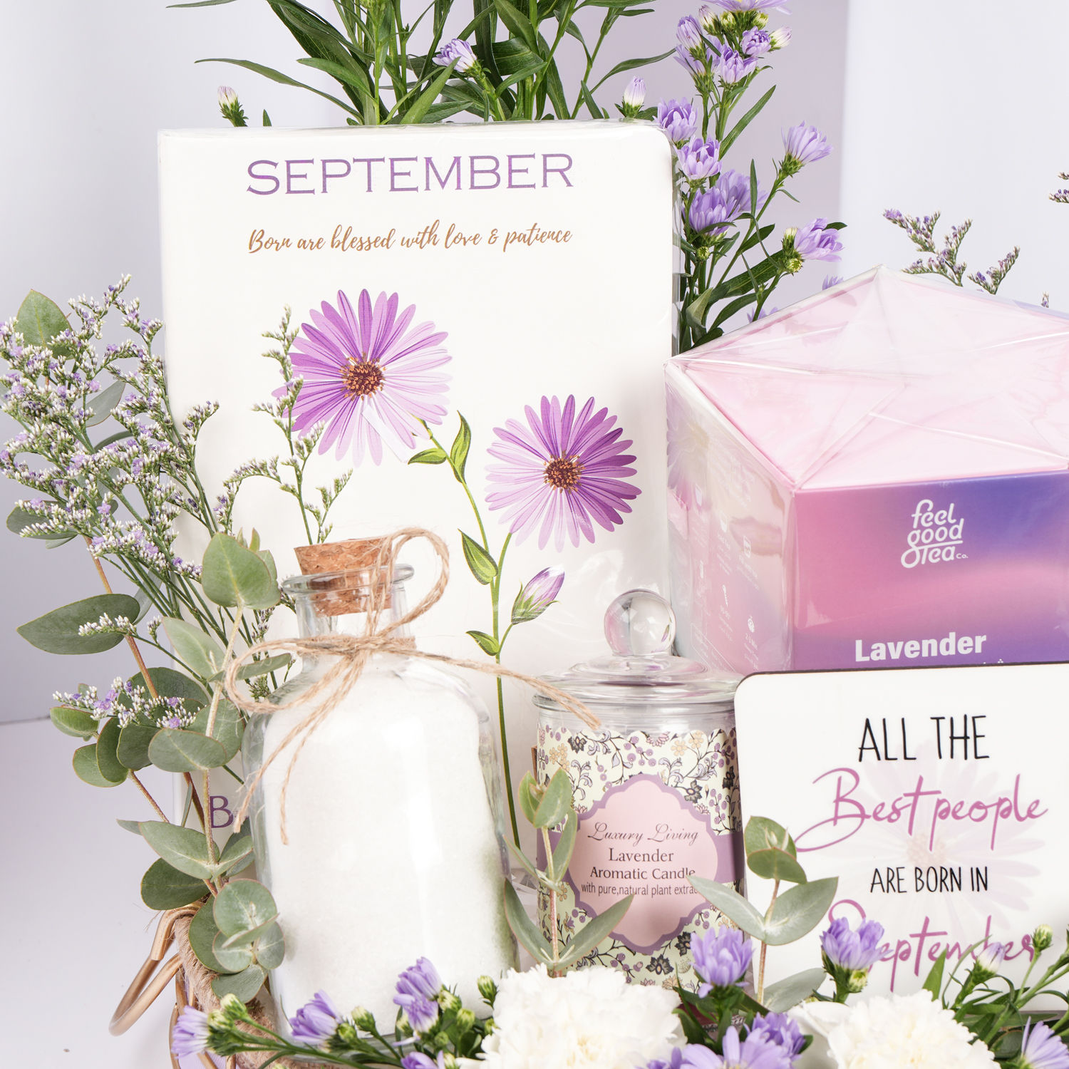 Order September Birthday Aster Flower Gift Hamper Online | Same-Day ...