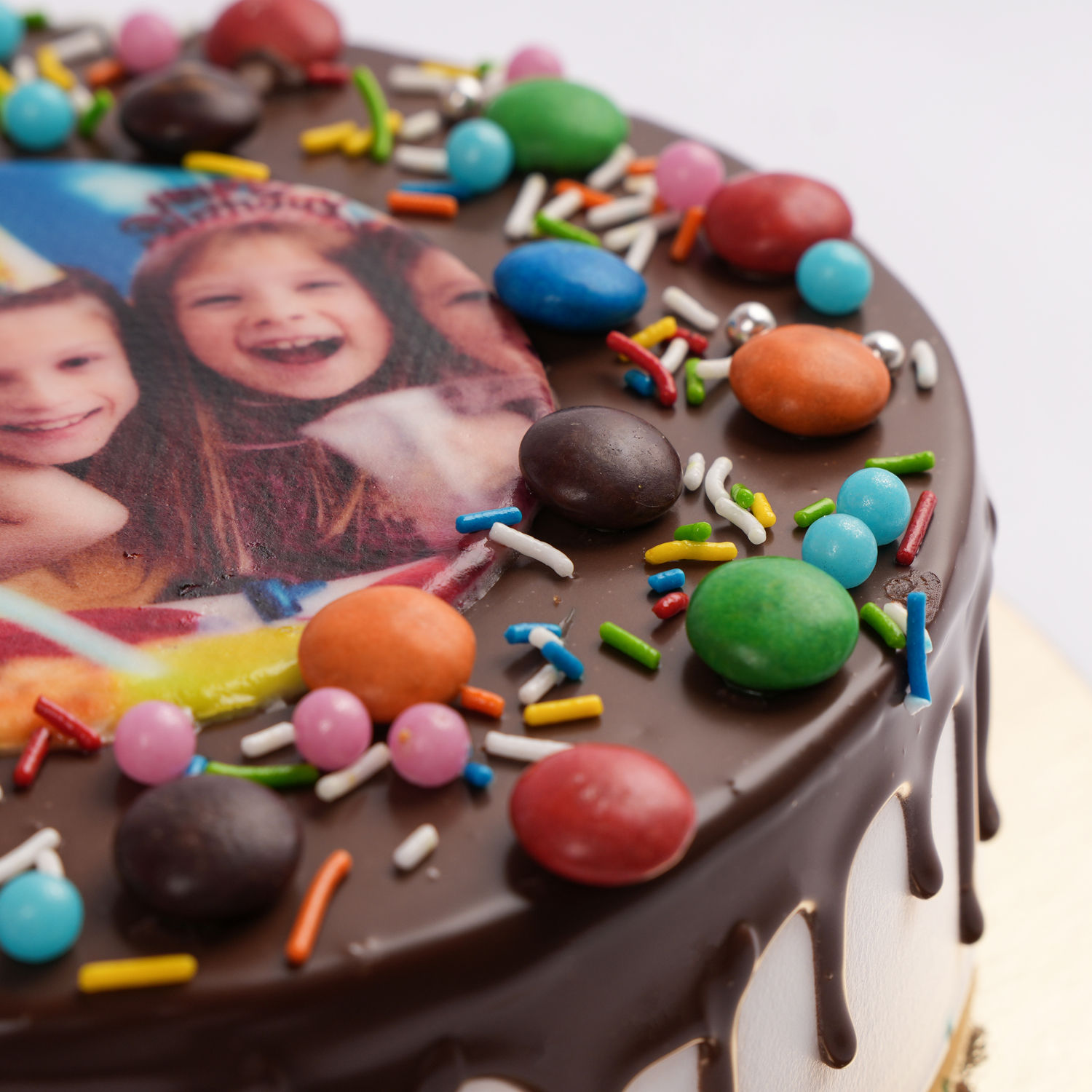 Order MNM Chocolate Birthday Photo Cake One Kg Online | Same-Day ...