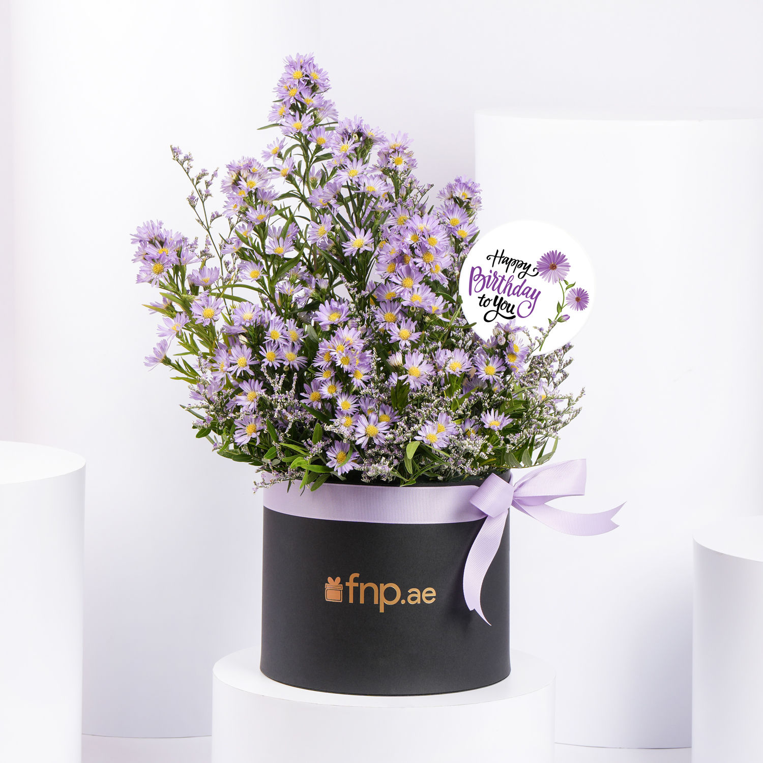 Order Birthday Aster Flowers in a box Online | Same-Day Delivery UAE ...