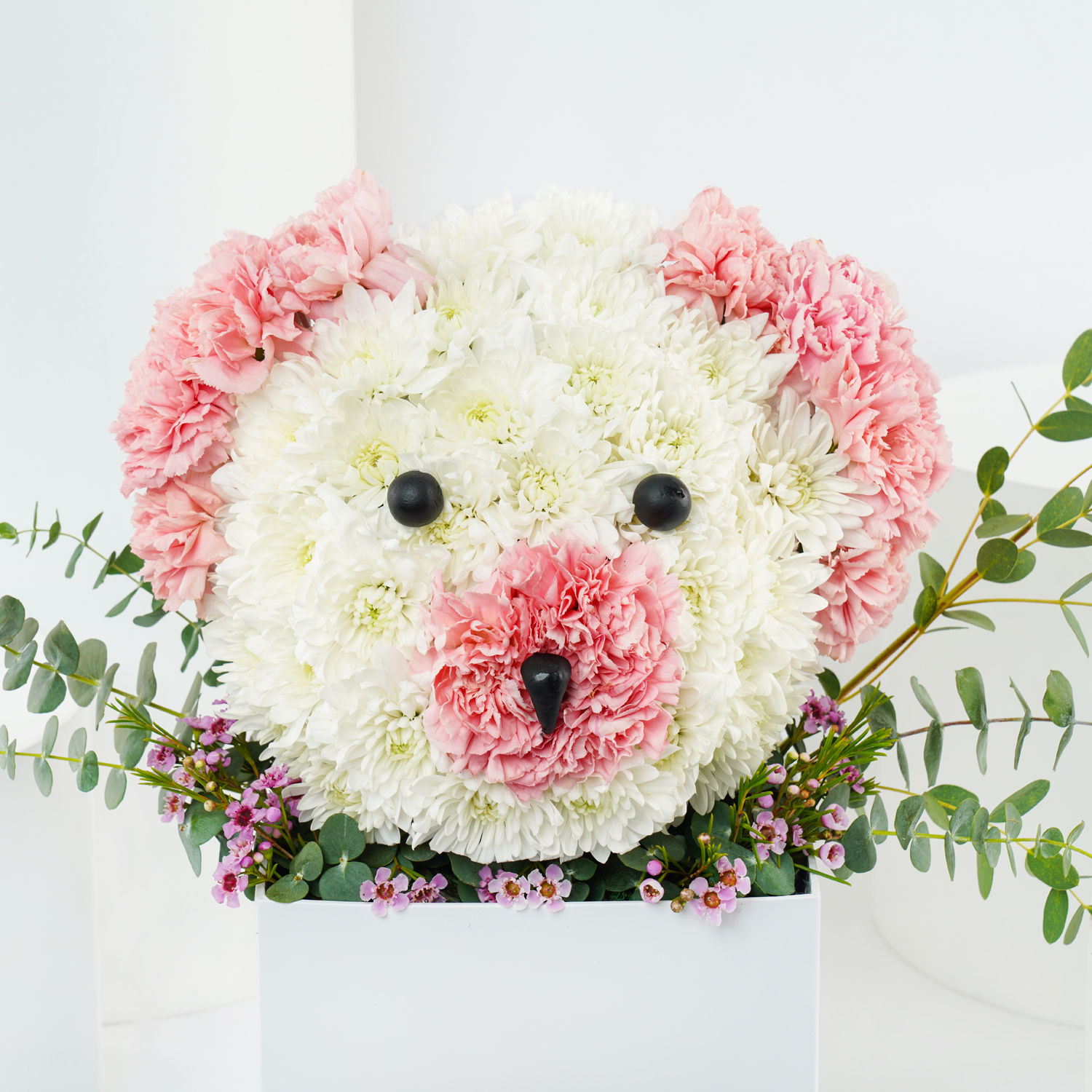 Online Cute Flowers Teddy Box With Chocolates Gift Delivery in UAE - FNP