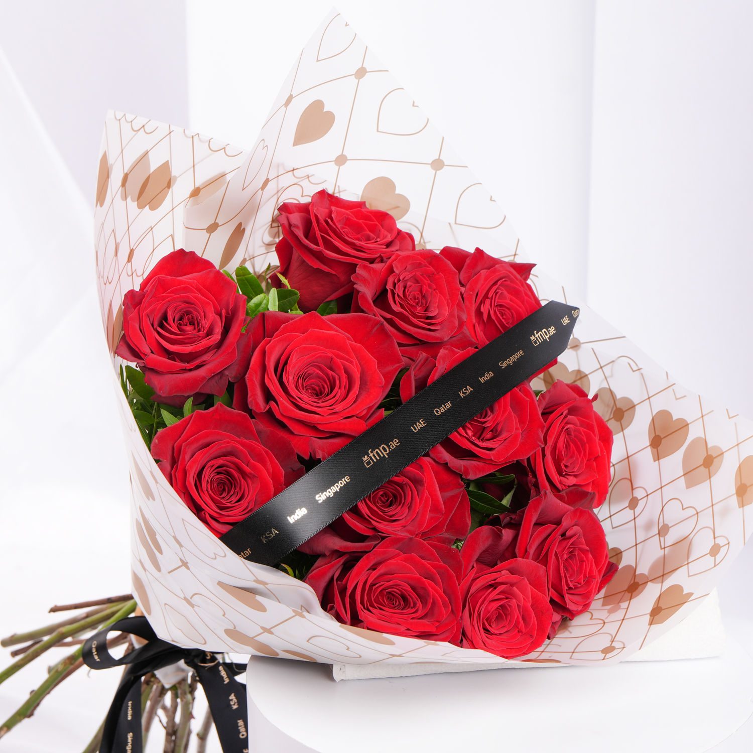 Order Blush Of Passion 12 Roses Bouquet Online | Same-Day Delivery UAE ...