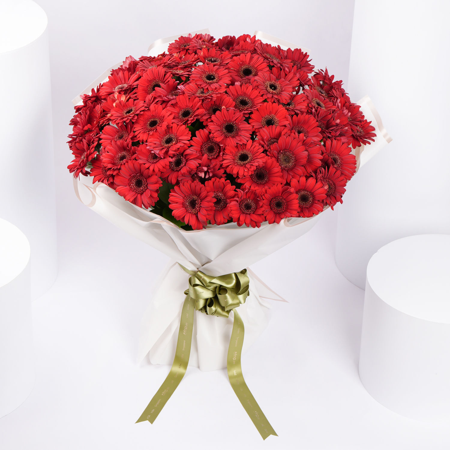 Order 100 Red Gerbera Bouquet Online | Same-Day Delivery UAE - Fnp.ae