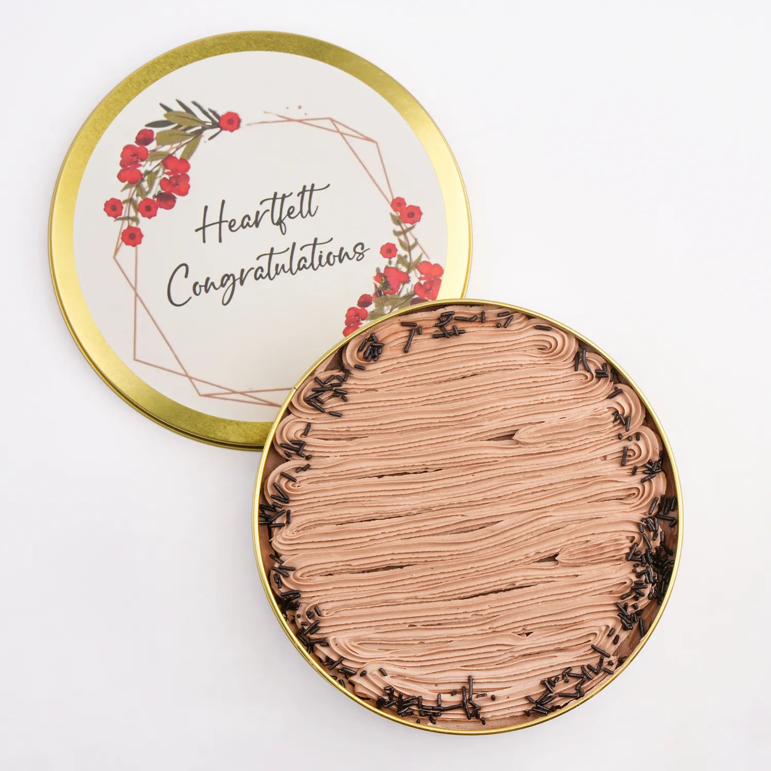 Order Congratulations Chocolate Tin Cake Half Kg Online | Same-Day ...
