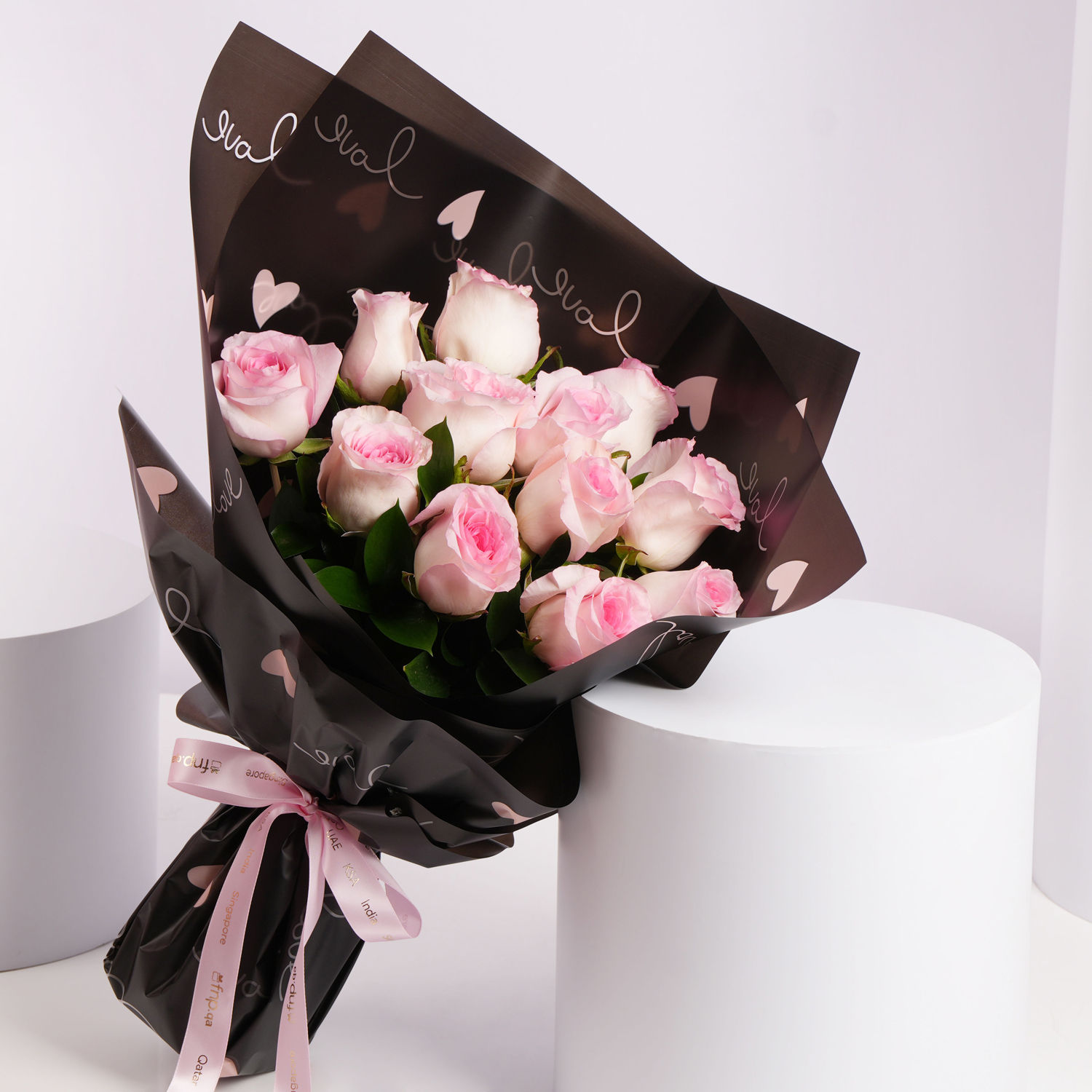 Order Valentine 12 Blush Pink Roses Bouquet Online | Same-Day Delivery ...