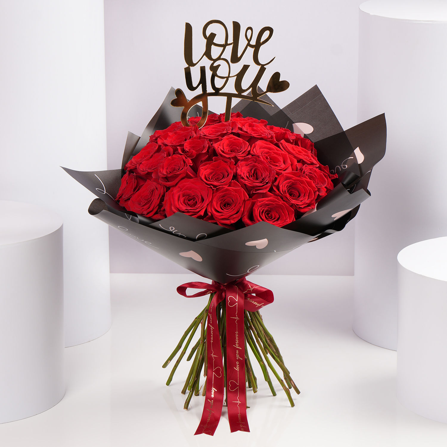 Order 35 Red Roses Romantic Valentine Bouquet Online | Same-Day ...